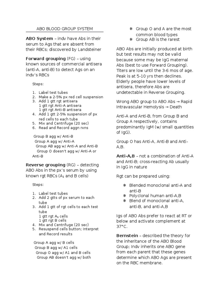 Abo Blood Group System | PDF | Gene | Genetics
