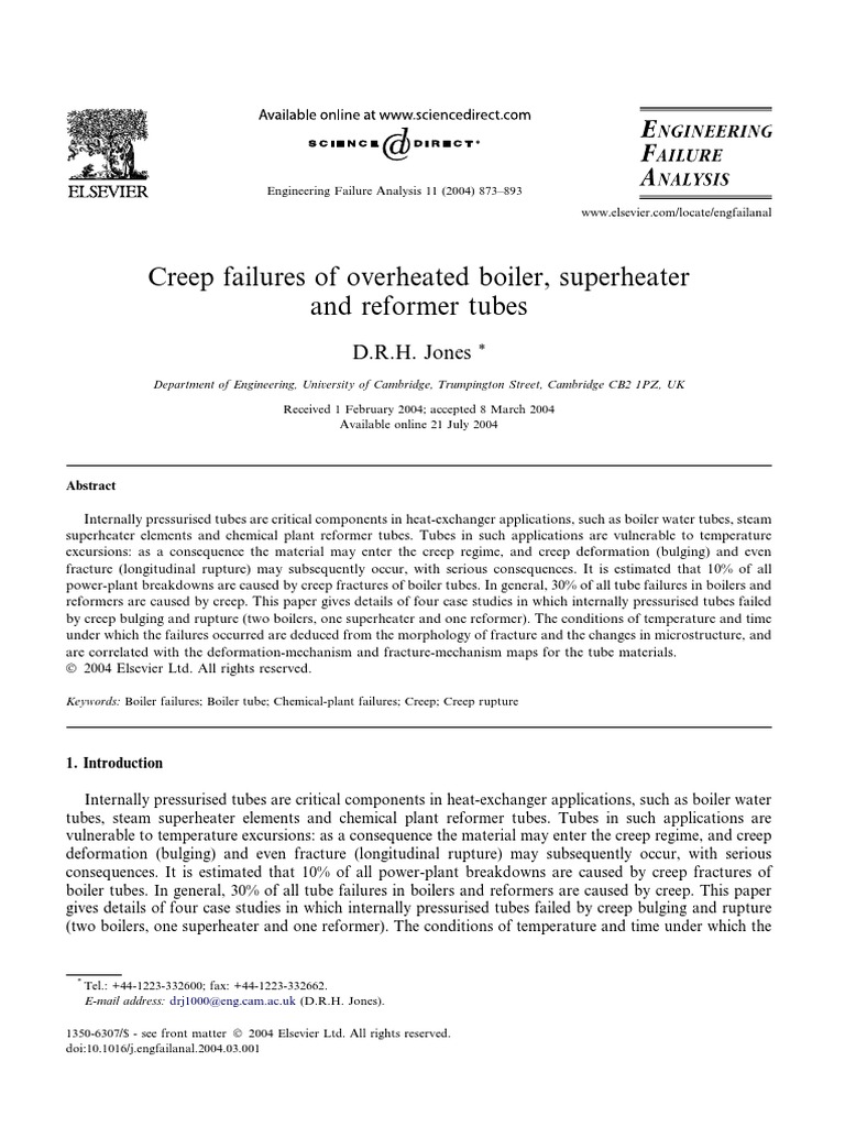 Creep Failures in Heat-Exchanger Tubes | PDF | Fracture | Creep ...
