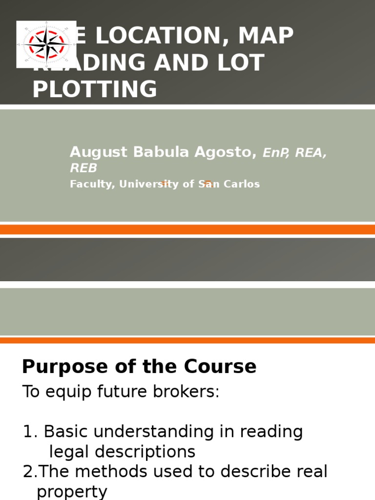 Site Location, Map Reading and Lot Plotting: August Babula Agosto | PDF ...