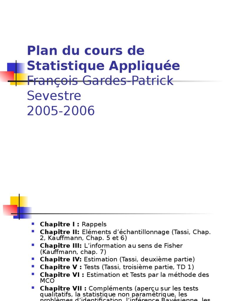 Cours Stat | PDF | Loi de probabilité | Probabilité