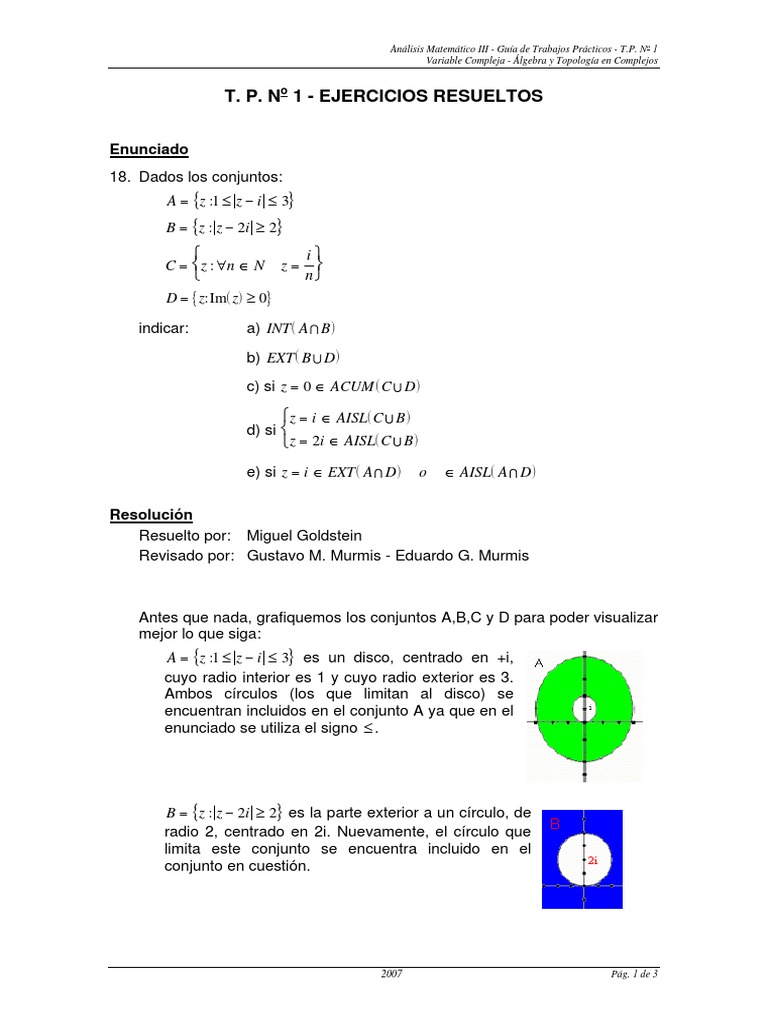 AM3 Murmis TP1 - Ej. 18 | PDF | Conjunto (Matemáticas) | Número complejo