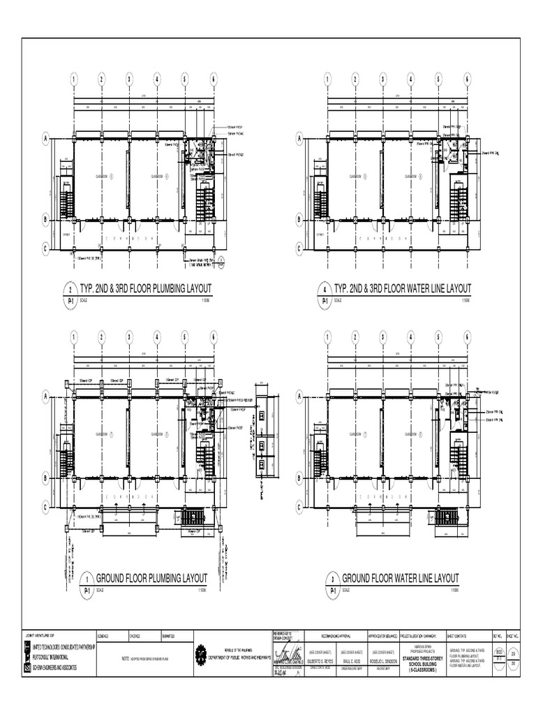 3 Floor House Plumbing Diagram
