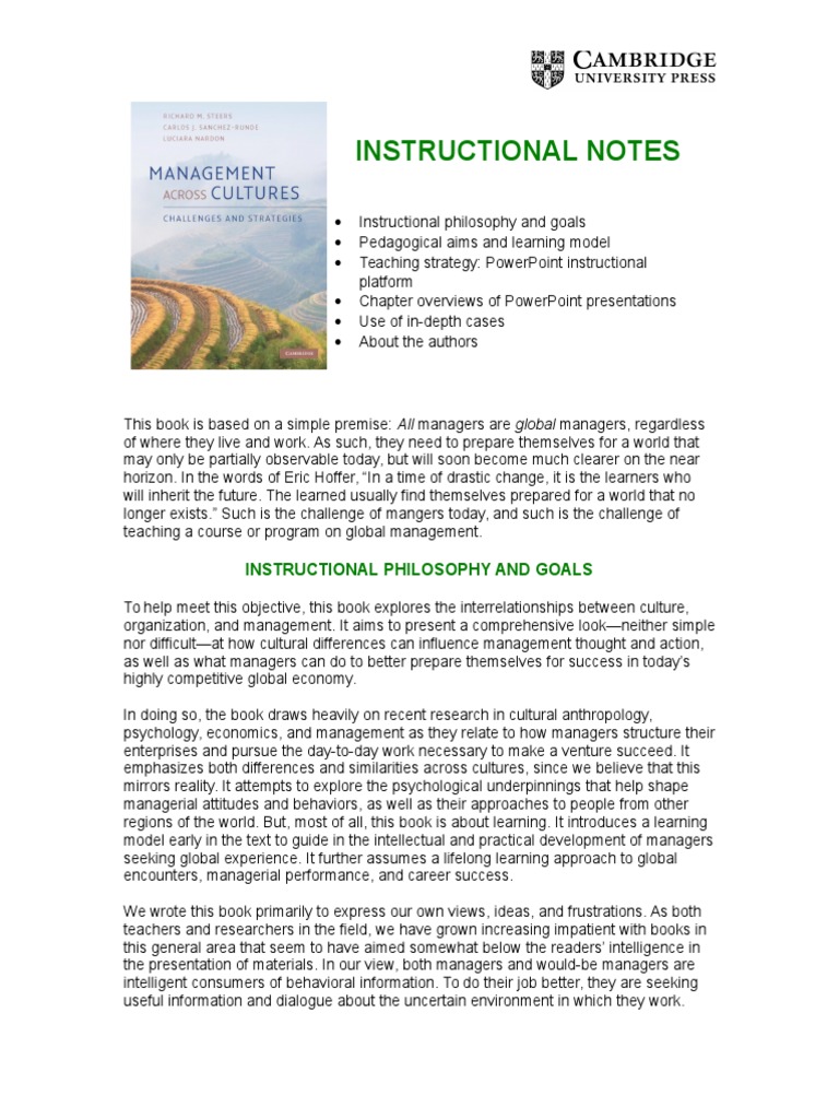 8225 - Notes To Instructors | PDF | Leadership | Learning