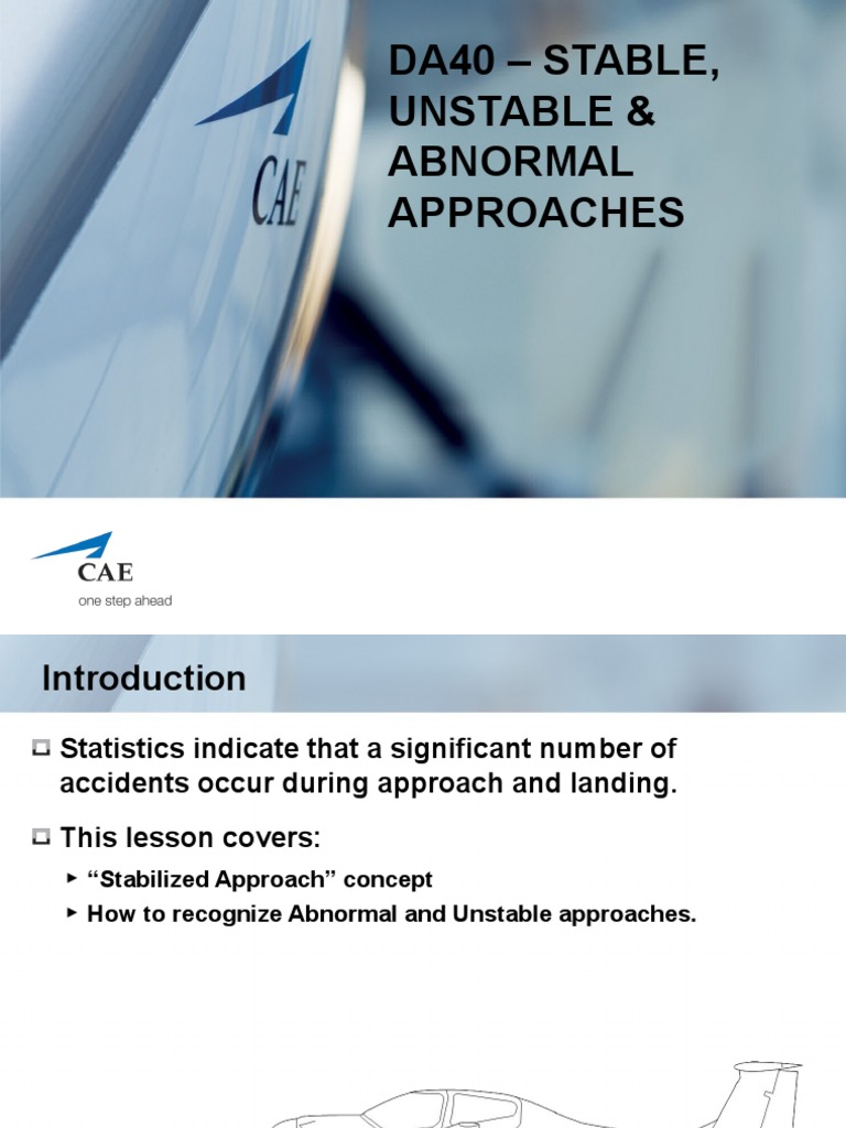 DA40 Stable Unstable and Abnormal Approaches | PDF | Flap (Aeronautics ...