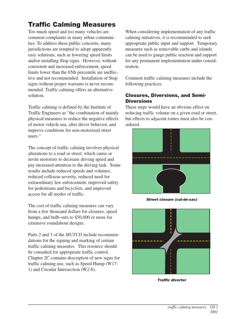 Traffic Calming Measures: Closures, Diversions, and Semi-Diversions ...
