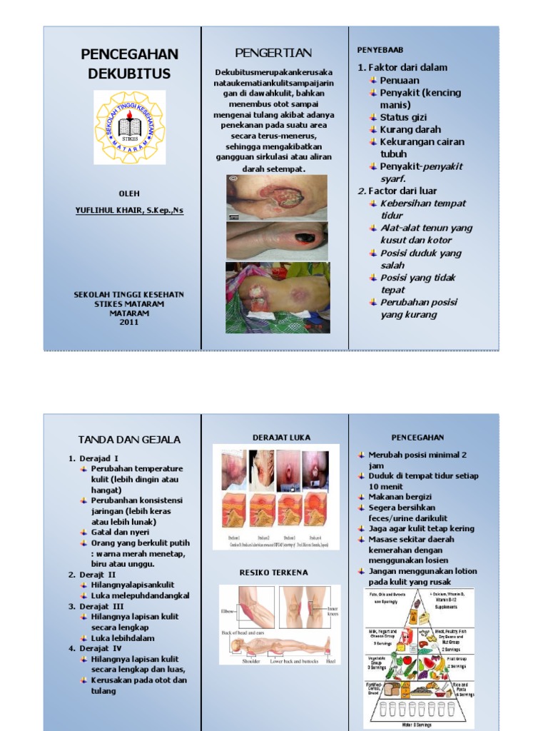 Leaflet Pencegahan Dekubitus PDF | PDF