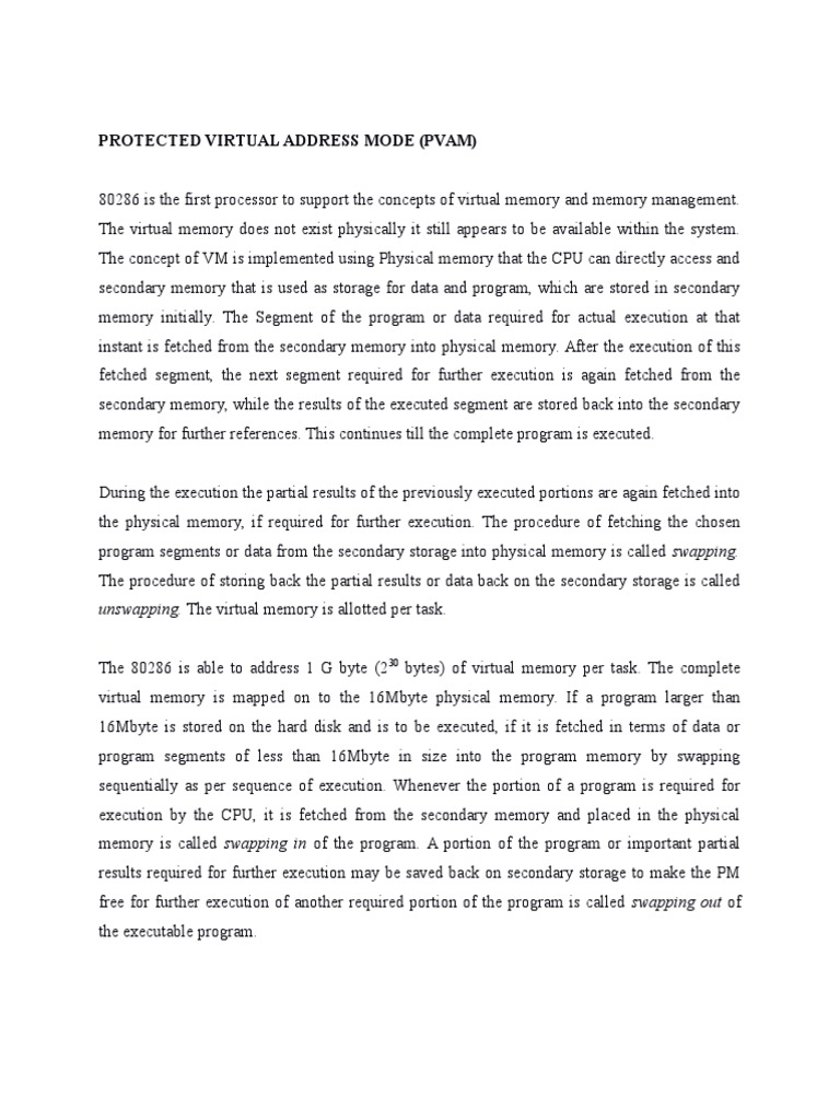 80286 Protected Virtual Address Mode | PDF | Computer Data Storage | Operating System Technology