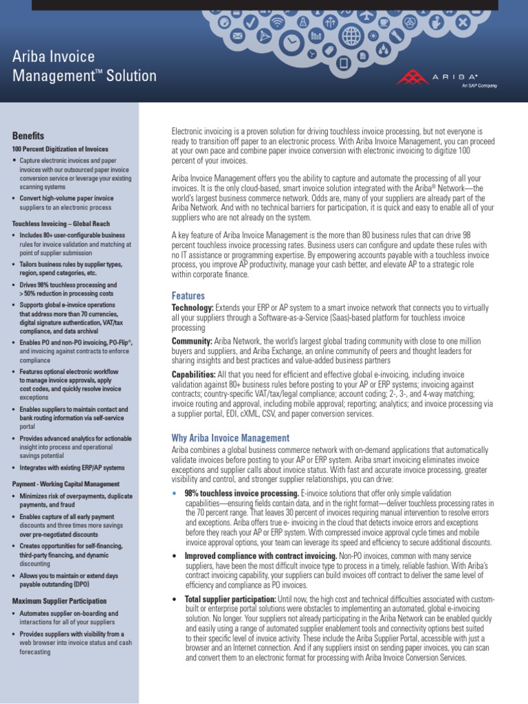 Ariba Invoice Management | Invoice | Supply Chain