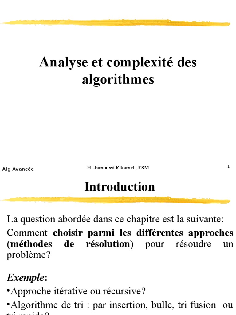 Algorithme Avancé | PDF | Complexité temporelle | Théorie de la complexité (informatique théorique)