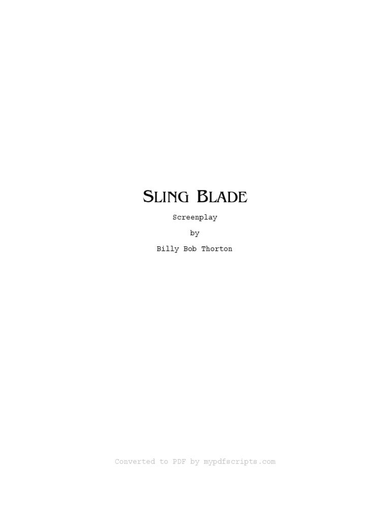 Sling Blade | PDF