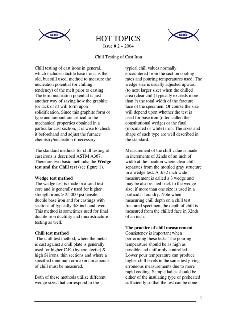 Chill Testing of Cast Iron | Cast Iron | Casting (Metalworking)