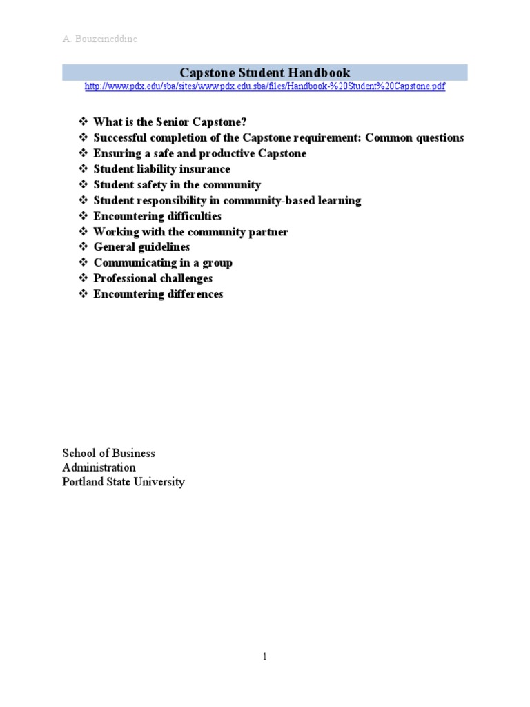 Capstone Student Handbook | PDF | Insurance | Confidentiality