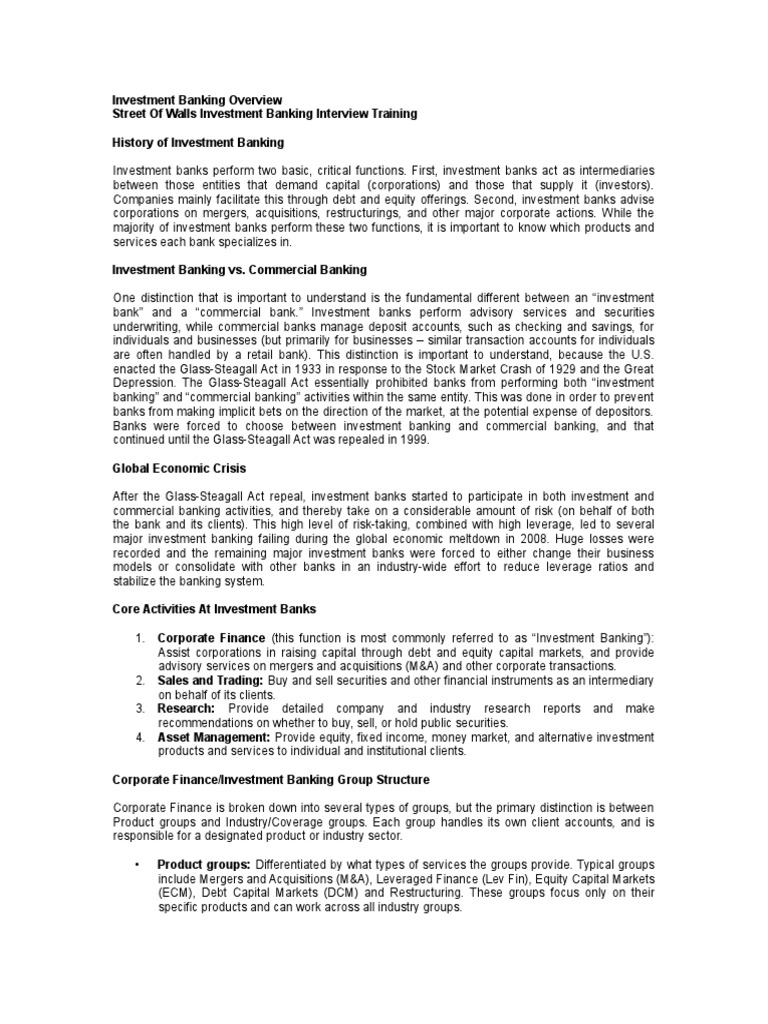 Understanding the Core Functions and Hierarchy of Investment Banking ...