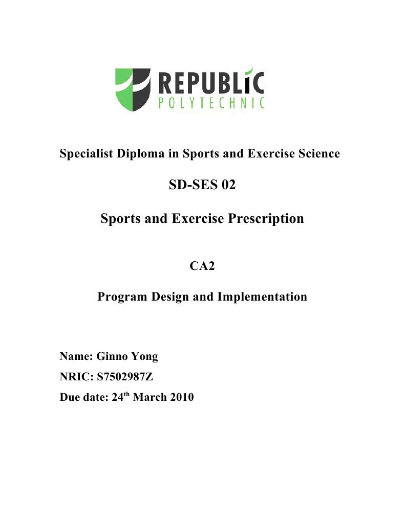 Exercise Prescription Assignment | PDF | Strength Training | Weight Loss