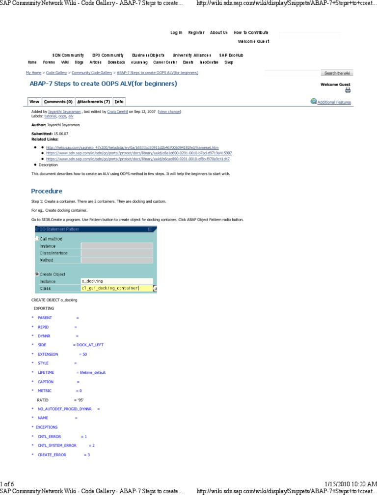 ABAP-7 Steps to Create OOPS ALV | Software Engineering | Technology ...