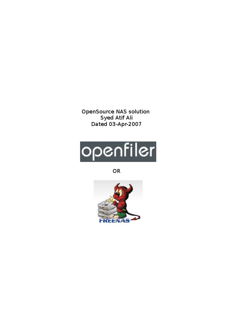 OpenFiler Vs FreeNAS | PDF | Utility Software | Operating System Technology