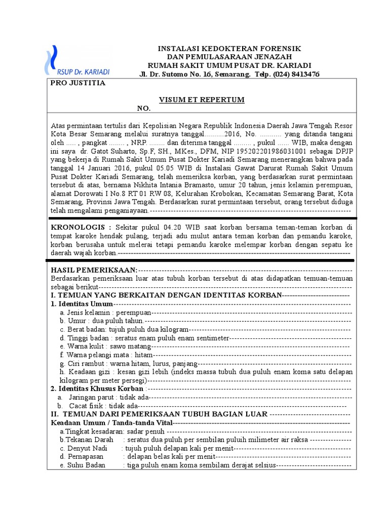 Contoh Visum Hidup | PDF