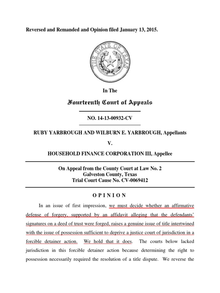 Forged Deed Void Passes No Title Texas 1 15 | Foreclosure | Eviction