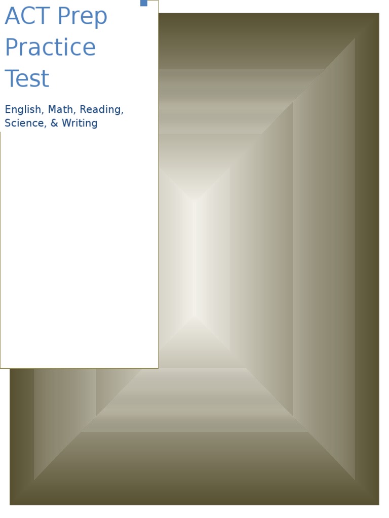 ACT Prep Practice Test English | PDF | Insanity Defense | Michelangelo