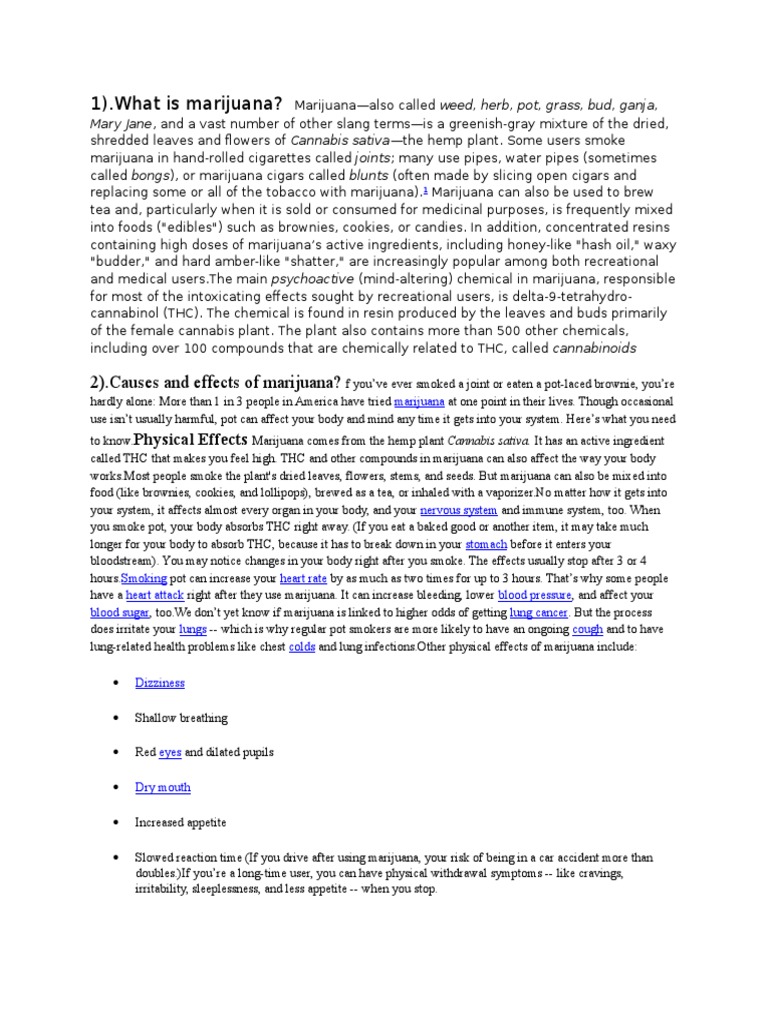 Marijuana | PDF | Cannabis (Drug) | Substance Abuse