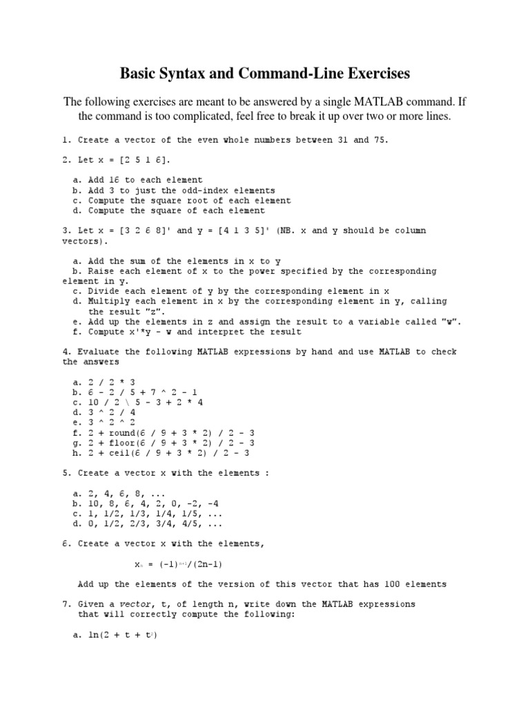Basic Matlab Exercises | PDF | Present Value | Array Data Structure