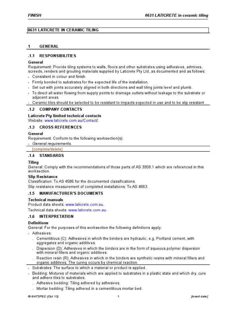 0631 LATICRETE in Ceramic Tiling | PDF | Tile | Adhesive