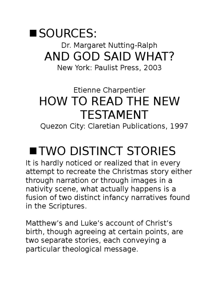 Understanding Infancy Narratives | PDF | Nativity Of Jesus | Saint Joseph