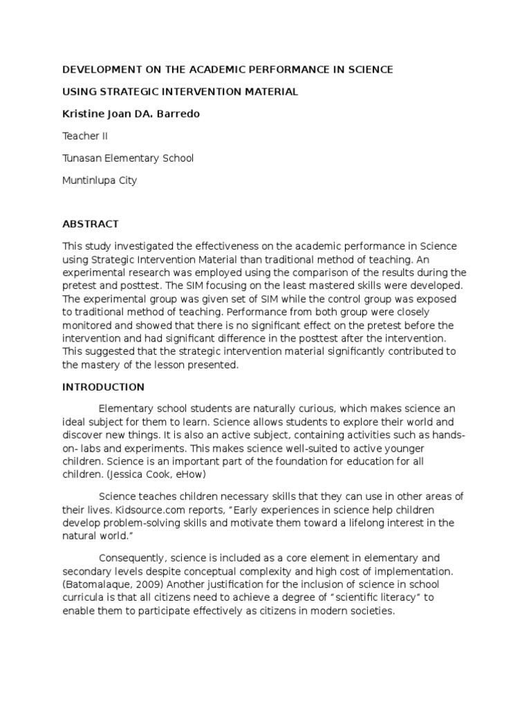 Enhancing Science Performance with SIM | PDF | Curriculum | Learning