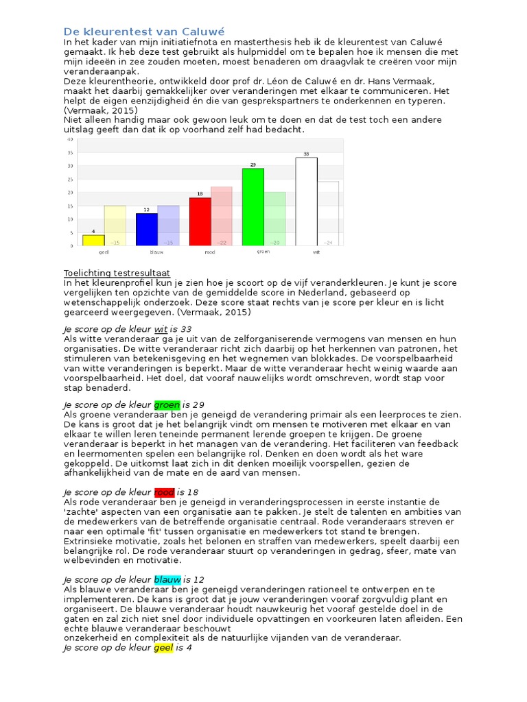 Corr PF de Kleurentest Van Caluwe | PDF