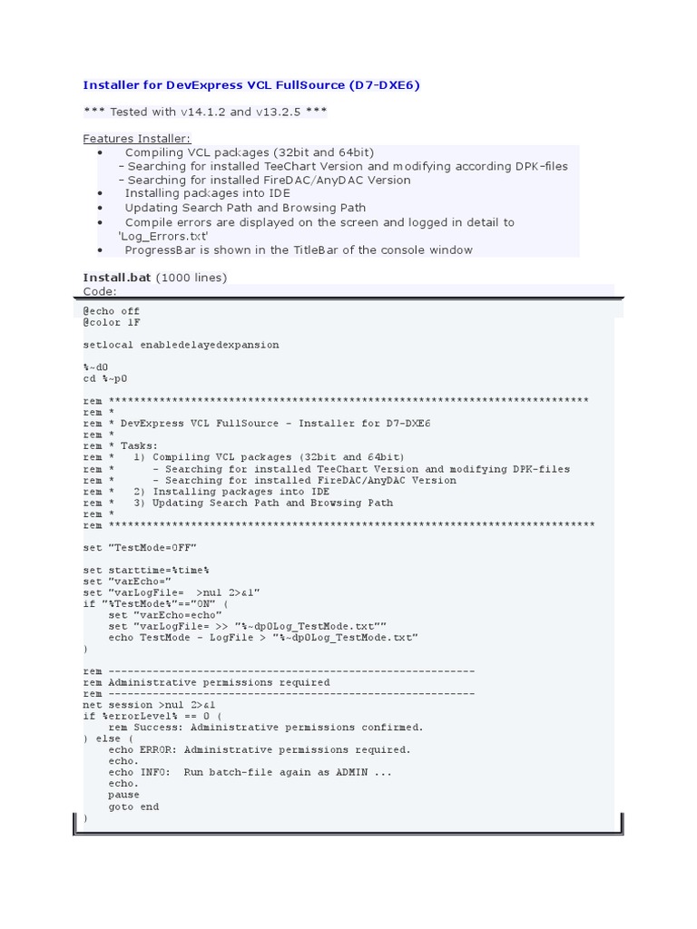 DevExpress VCL Installer for D7-DXE6 | PDF | Installation (Computer ...