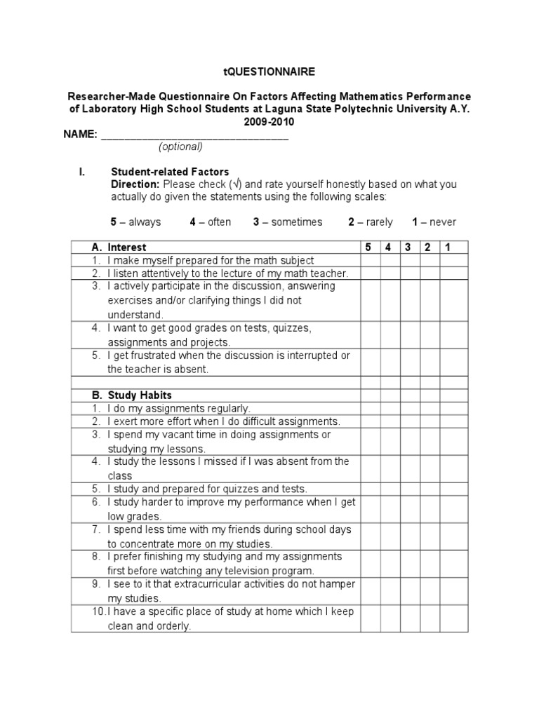 Questionnaire 100513074913 Phpapp02 | PDF | Questionnaire | Educational ...
