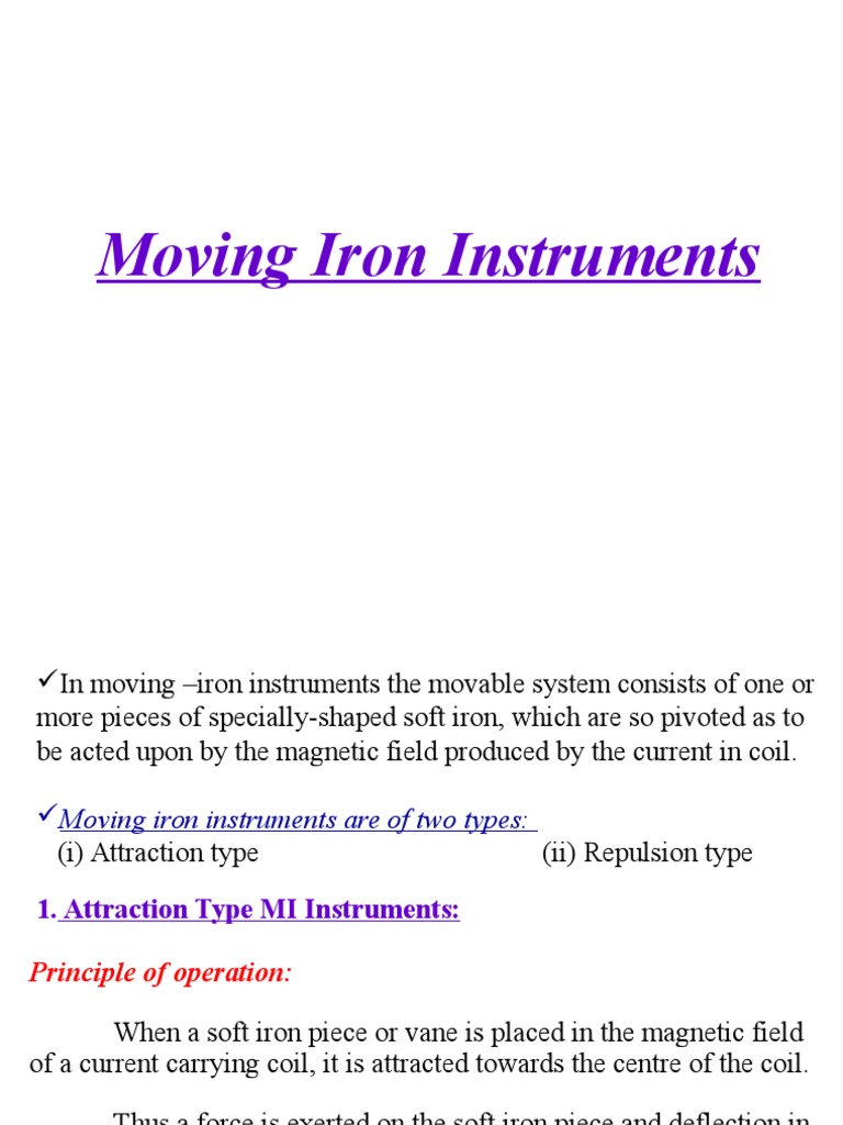 Moving Iron Instruments | PDF | Magnetic Field | Force