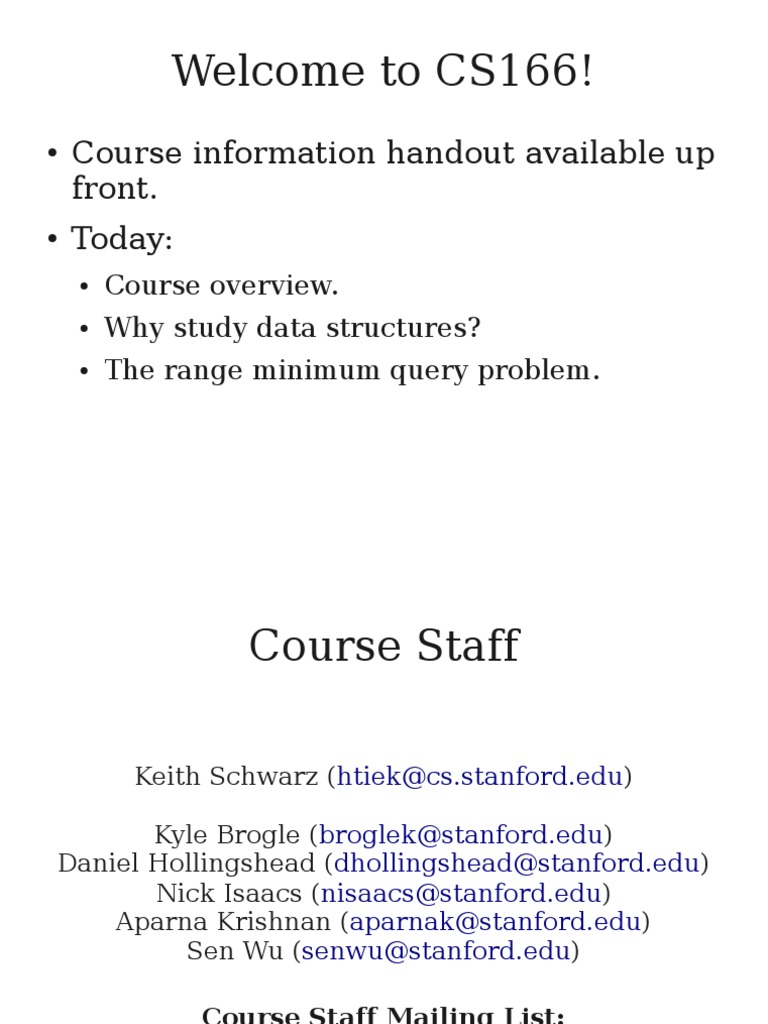 Introduction to CS166: Data Structures | PDF | Array Data Structure ...