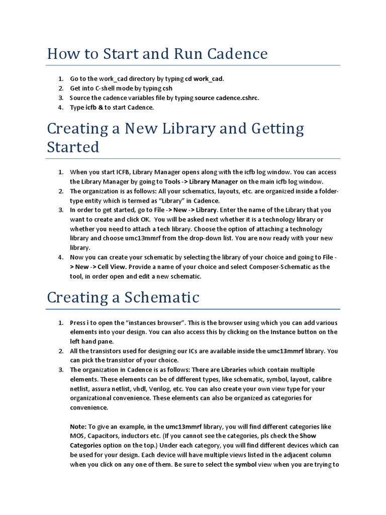 Cadence Tutorial IISc | PDF | Parameter (Computer Programming) | Electricity