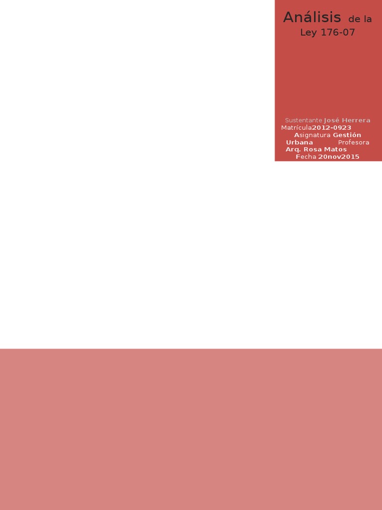 Analisis Ley 172-07 | PDF | Gobierno local | Ciudad