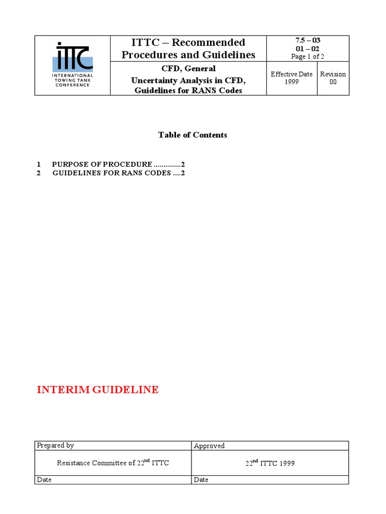 Ittc Procedure For Cfd Application Pdf Computational Fluid Dynamics Computer Simulation