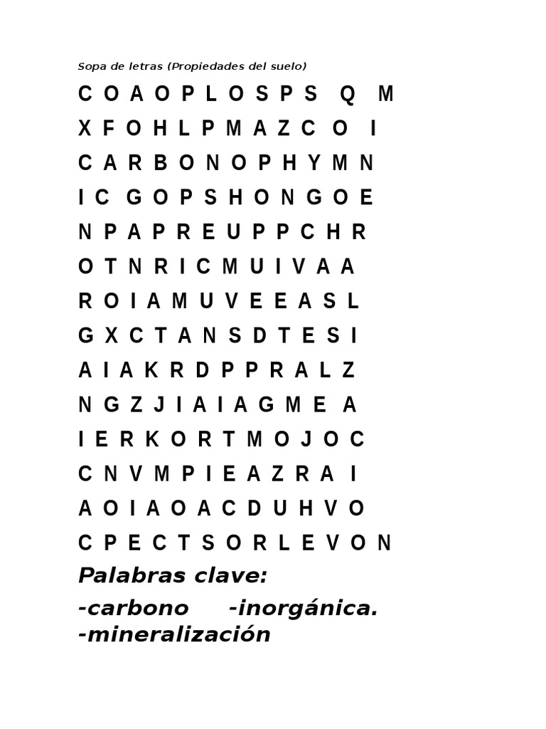 Sopa De Letras Sobre El Suelo