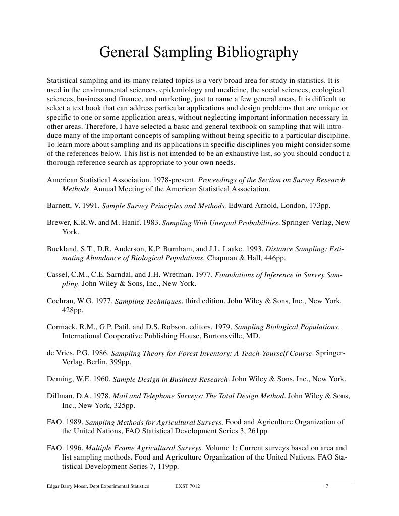 Bibliography | PDF | Sampling (Statistics) | Survey Methodology