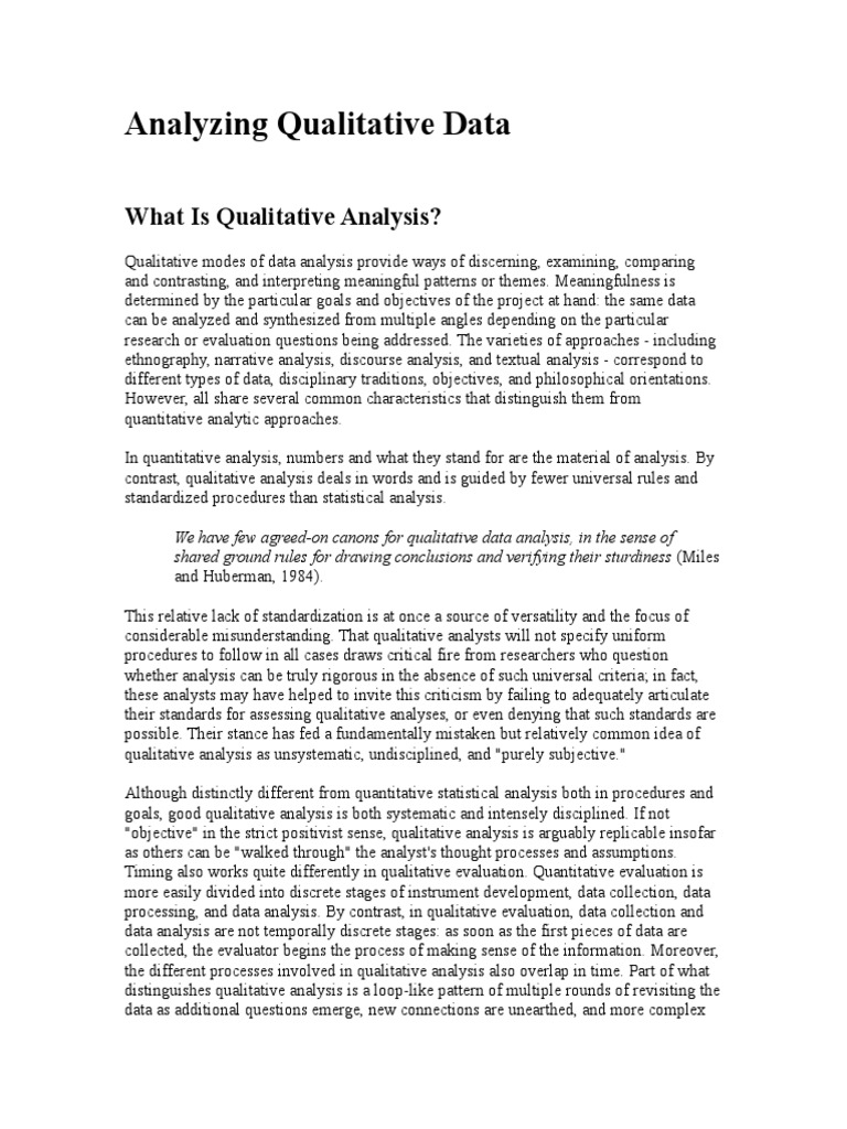 Analyzing Qualitative Data | PDF | Intelligence Analysis | Qualitative Research