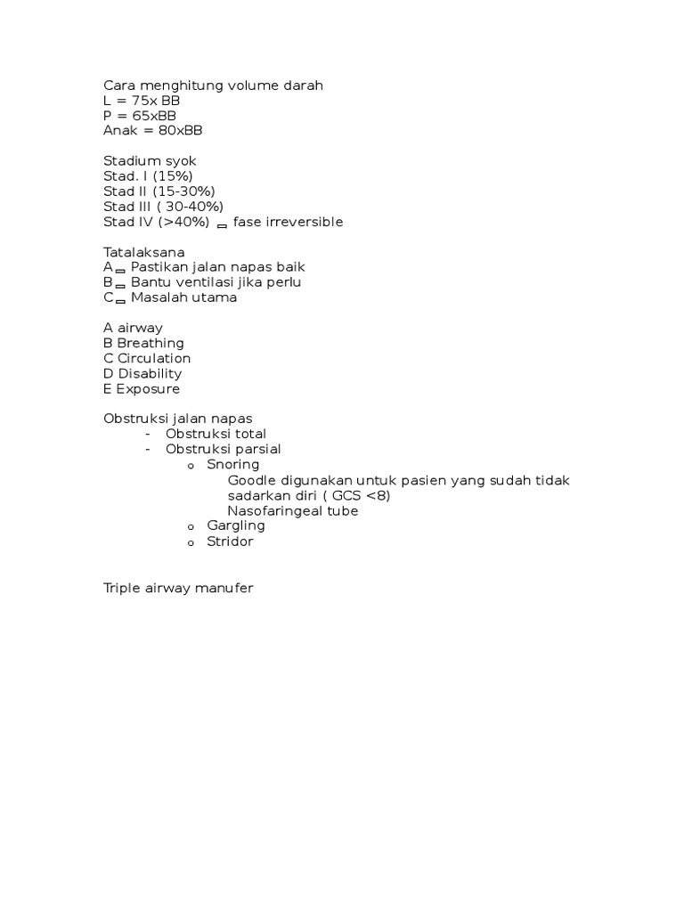 Cara Menghitung Volume Darah | PDF