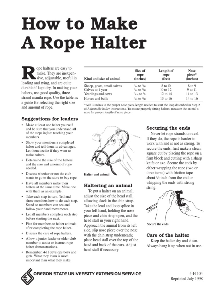 How To Make A Holter | PDF | Rope | Knot