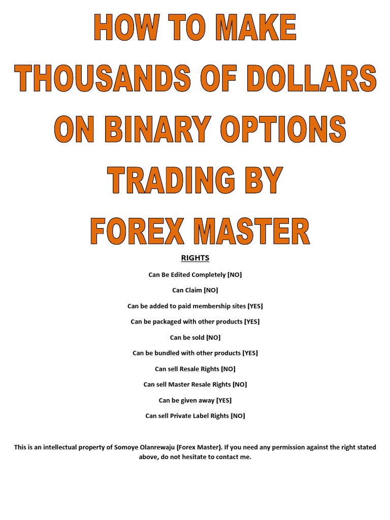 Binary Strategy From Forex Master | PDF | Futures Contract | Option ...