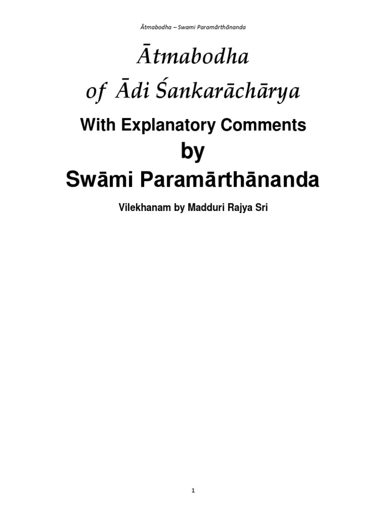Atma Bodha | PDF | Ātman (Hinduism) | Moksha