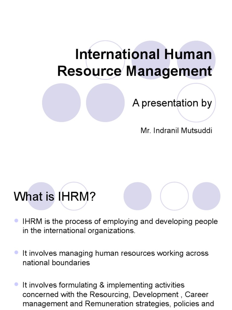 International Human Resource Management | PDF | Human Resource ...
