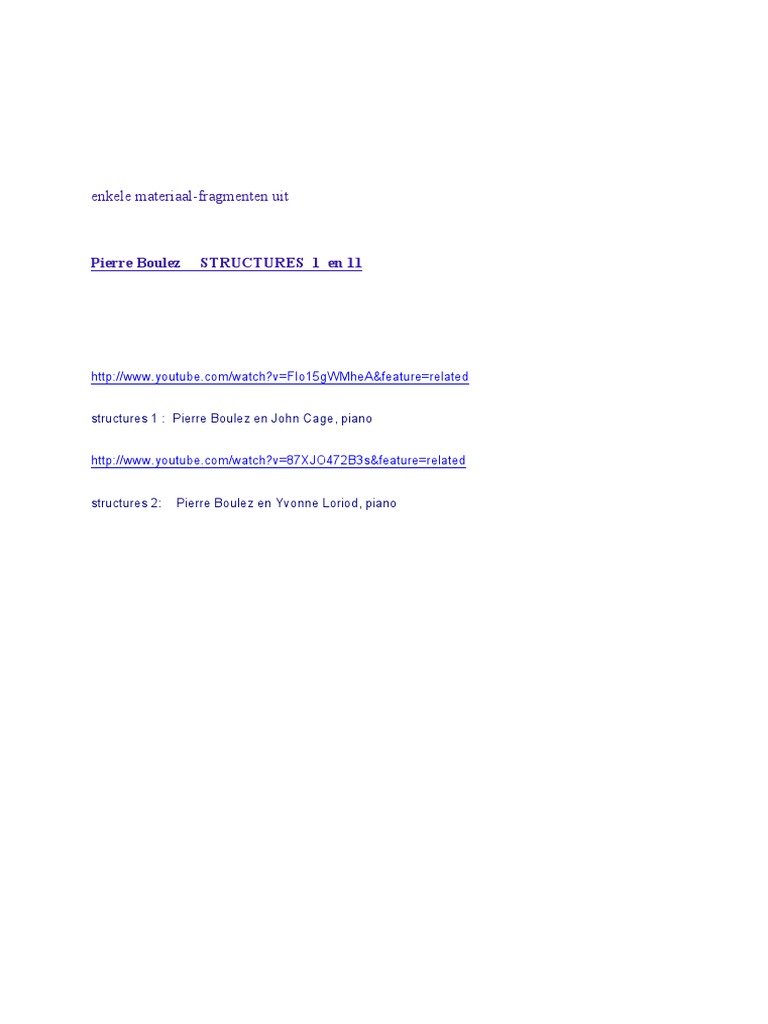 Boulez Structures Matrix | PDF | Music Theory | Modernism (Music)