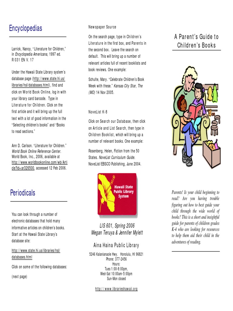 Encyclopedias: A Parent's Guide To Children's Books | PDF | Internet ...