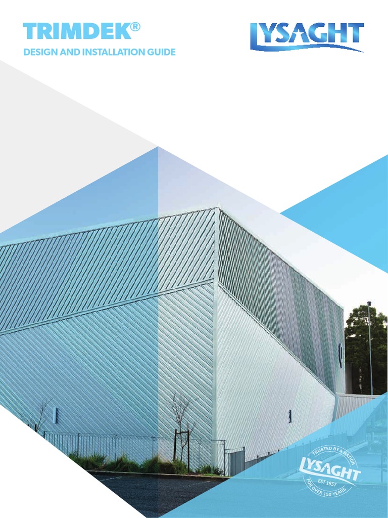 Lysaght Trimdek Design and Installation Guide | PDF | Roof | Lumber