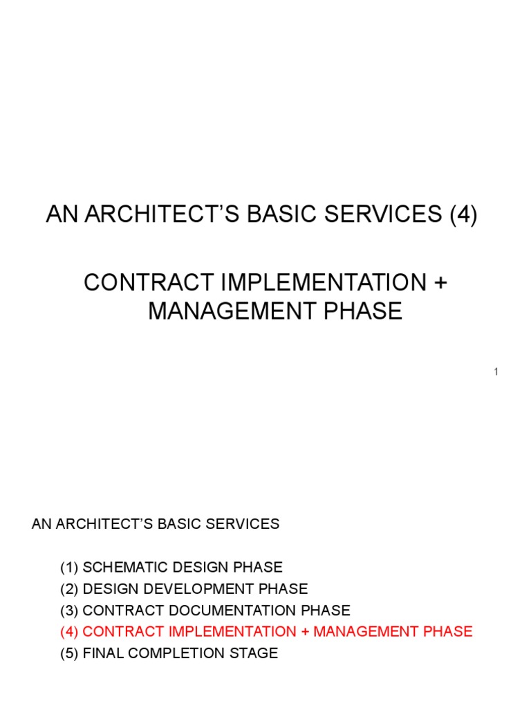 An Architect S Basic Services Phase 4 | PDF | Architect | Quality Assurance