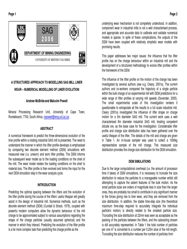 Sag Mill | PDF | Mill (Grinding) | Wear