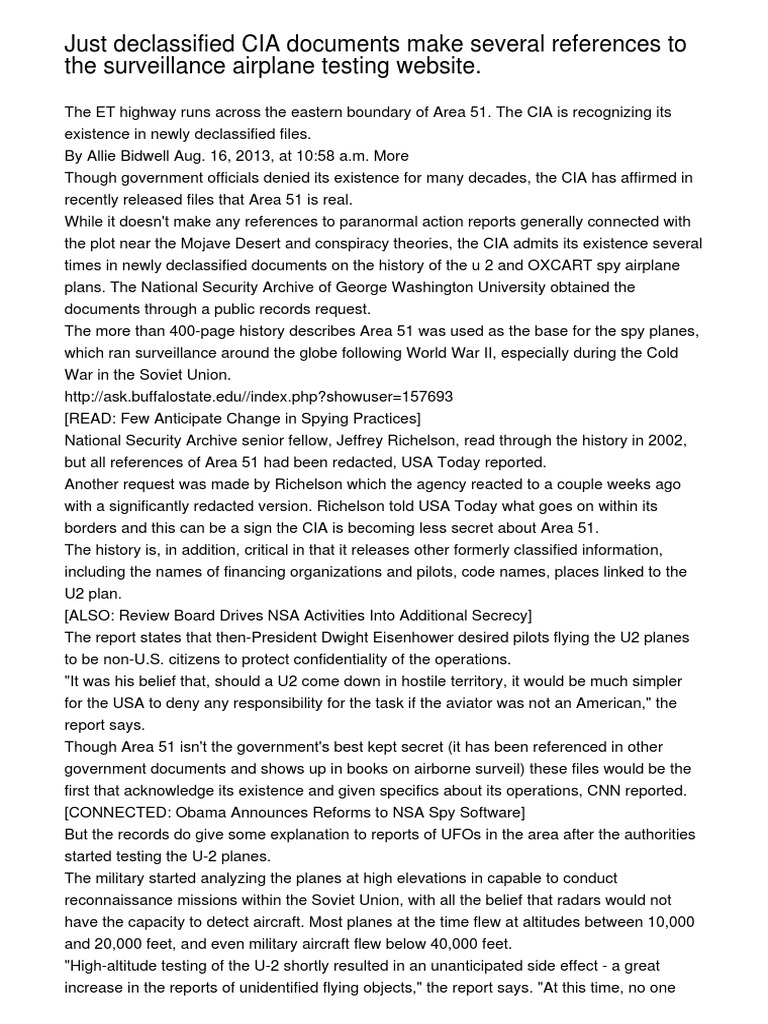 Just Declassified CIA Documents Make Several References To The ...